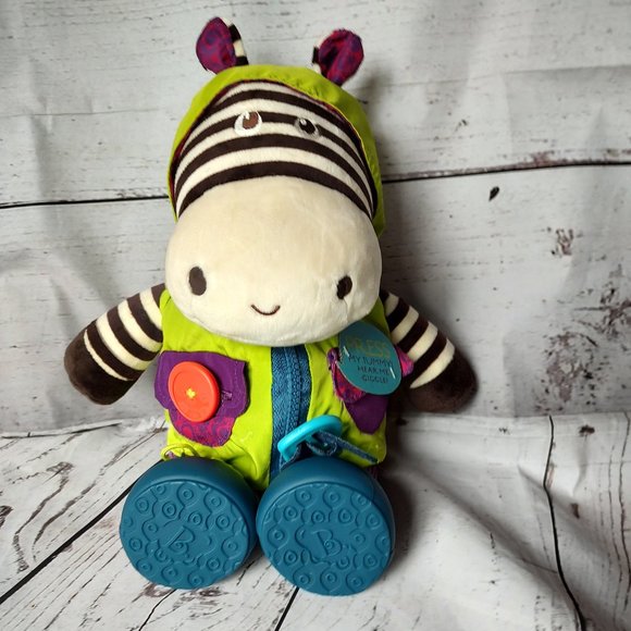 Toys | B You Giggly Zippies Zebb Animated Developmental Plush Zebra ...